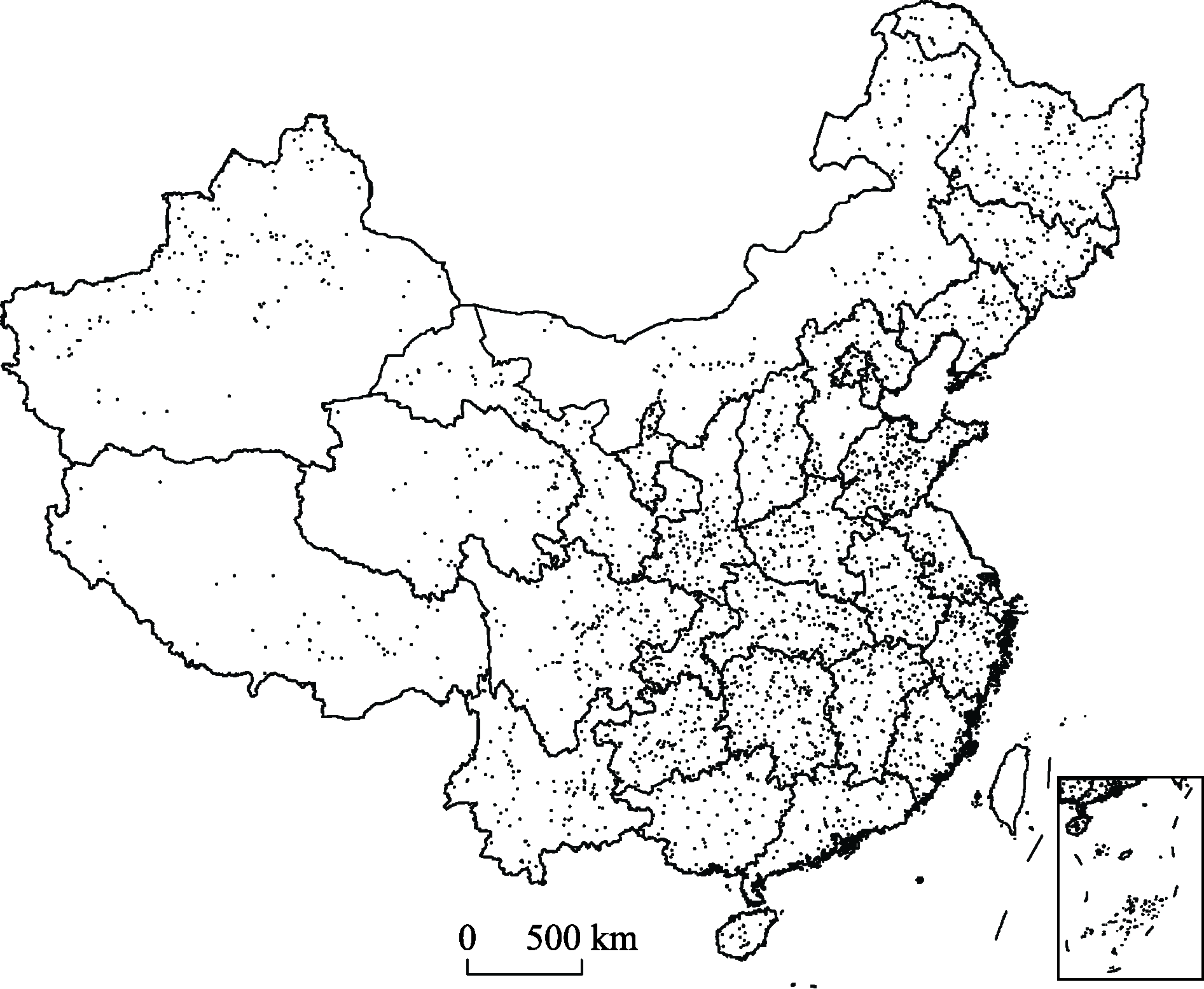 Spatial distribution characteristics of national protected areas in China