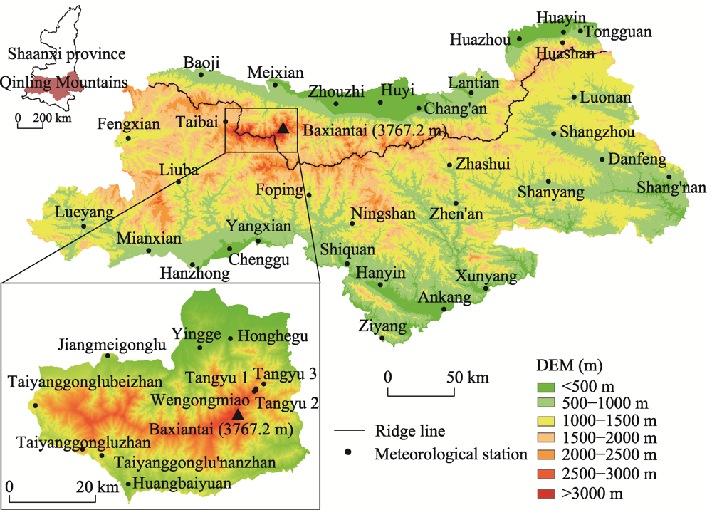 Qinling Shandi Mountains Map