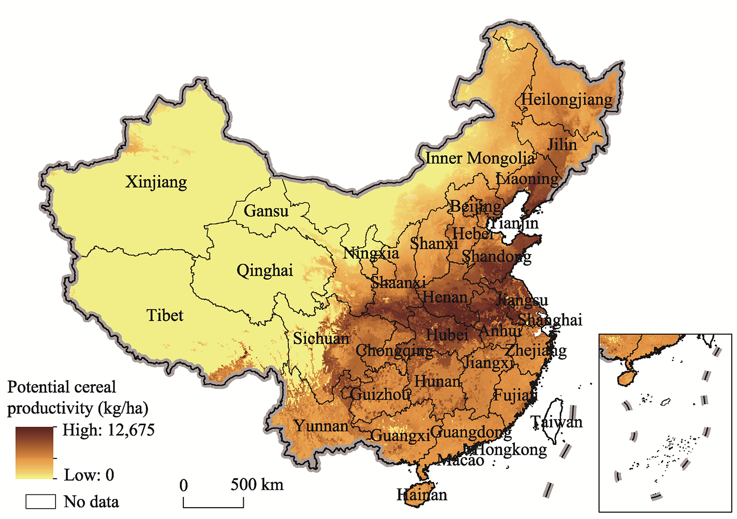 Modelling the impacts of cropland displacement on potential cereal ...